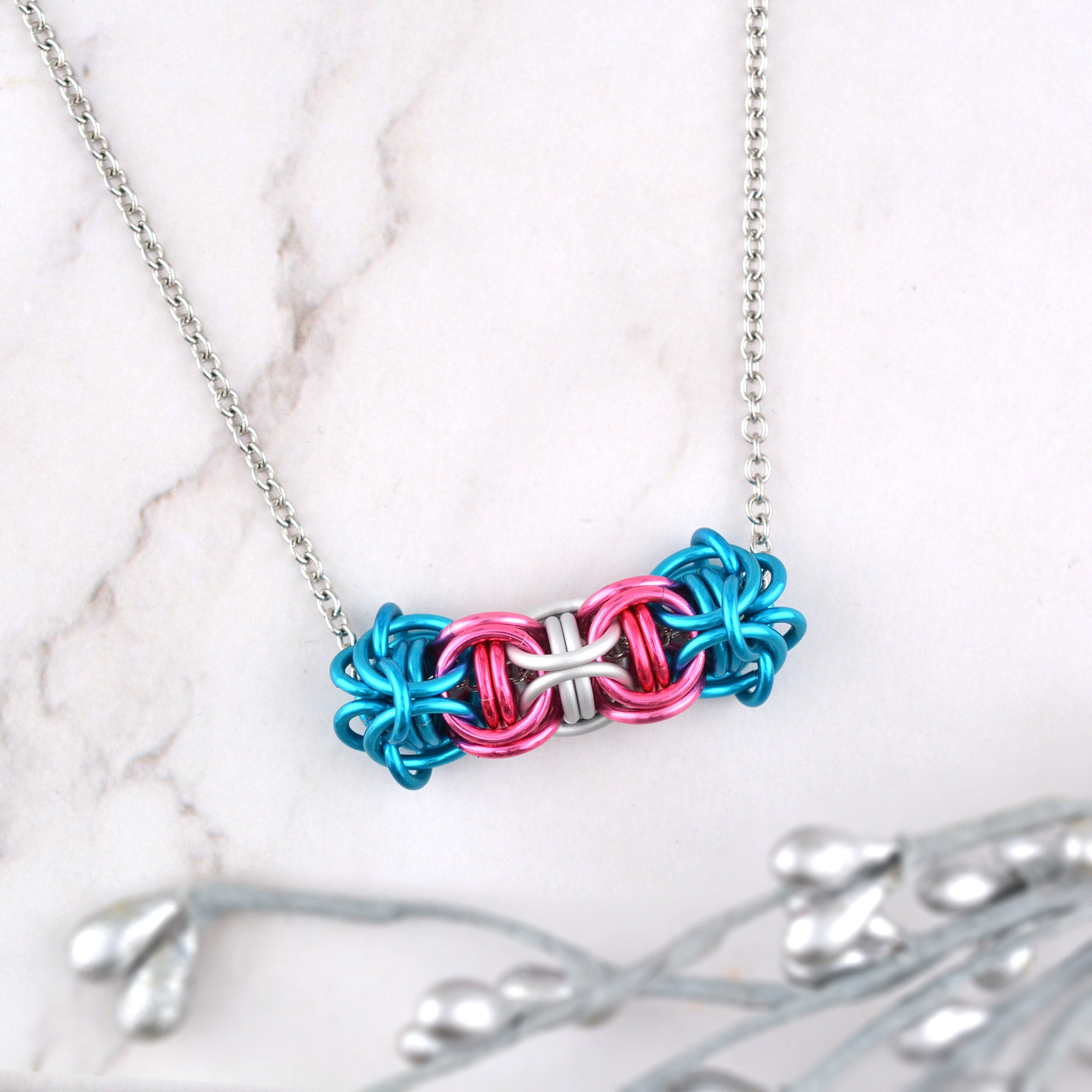 Transgender Pride Fidget Sliding Bar Necklace – Rebeca Mojica Jewelry